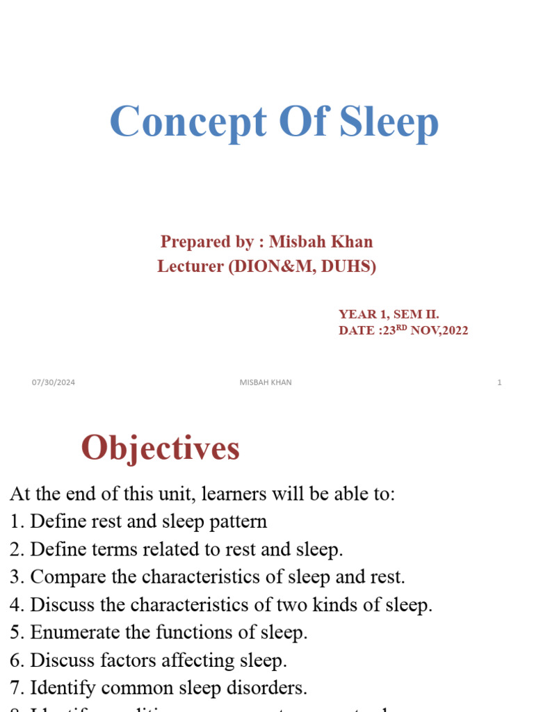 Concept of Sleep | PDF | Sleep | Rapid Eye Movement Sleep