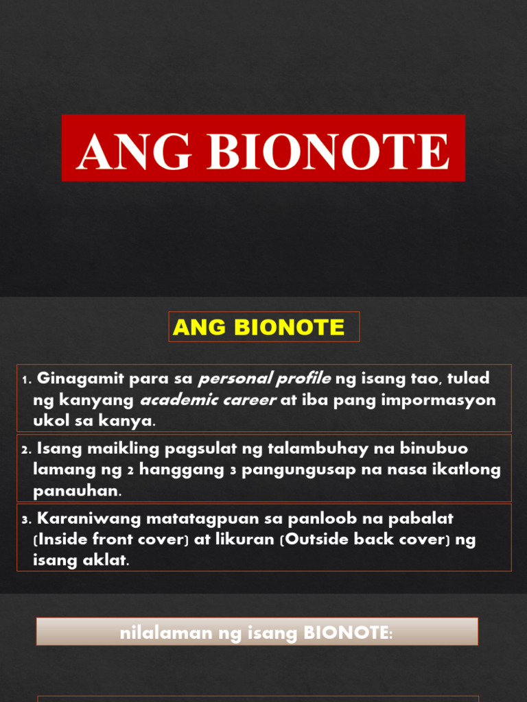 Bionote | PDF
