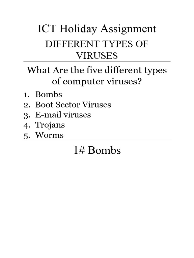 ICT Holiday Assignment | PDF | Computer Virus | Malware