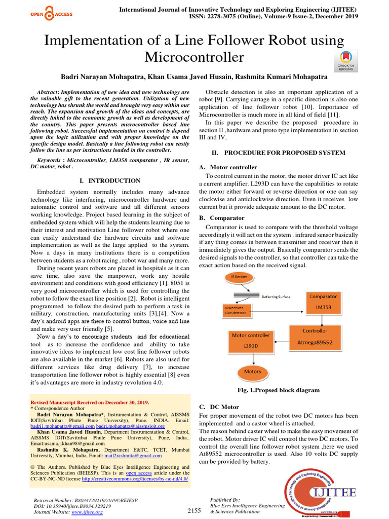 Implementation of A Line Follower Robot Using Microcontroller | PDF | Robot | Robotics