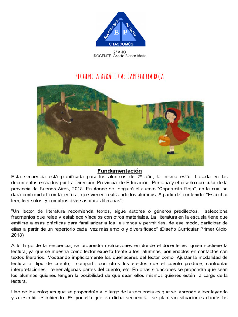 Caperucita Roja 2° | PDF | Caperucita Roja | Cuentos