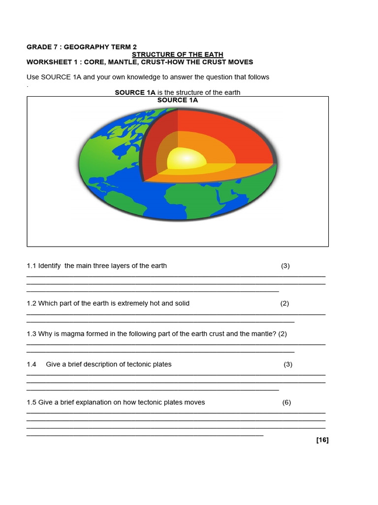2024 Grade 7 Geography T2 Worksheets | PDF | Volcano | Plate Tectonics