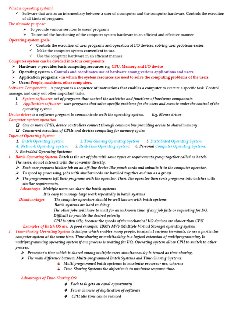 Overview of Operating Systems Types | PDF | Operating System | Programming