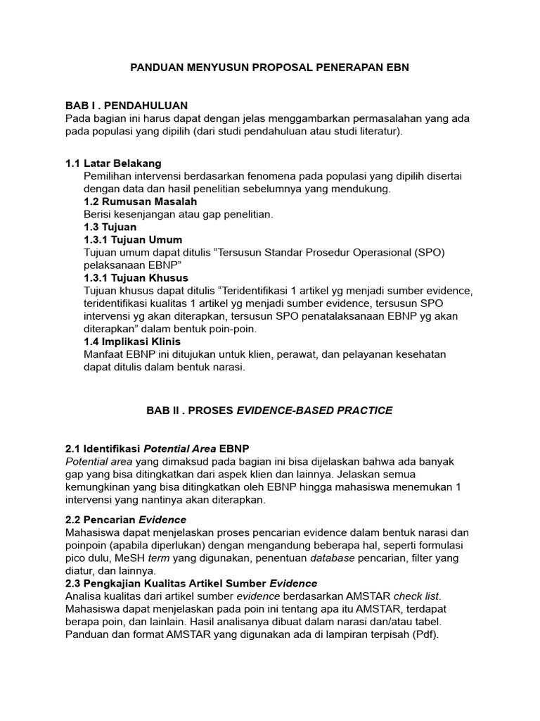 PANDUAN MENYUSUN PROPOSAL PENERAPAN EBN - k3 | PDF