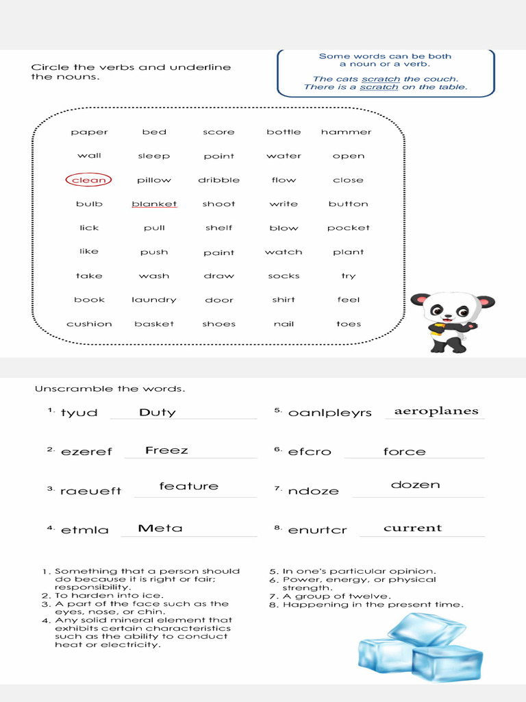 Verbs and Nouns Identification Exercise | PDF | Languages | Foreign ...