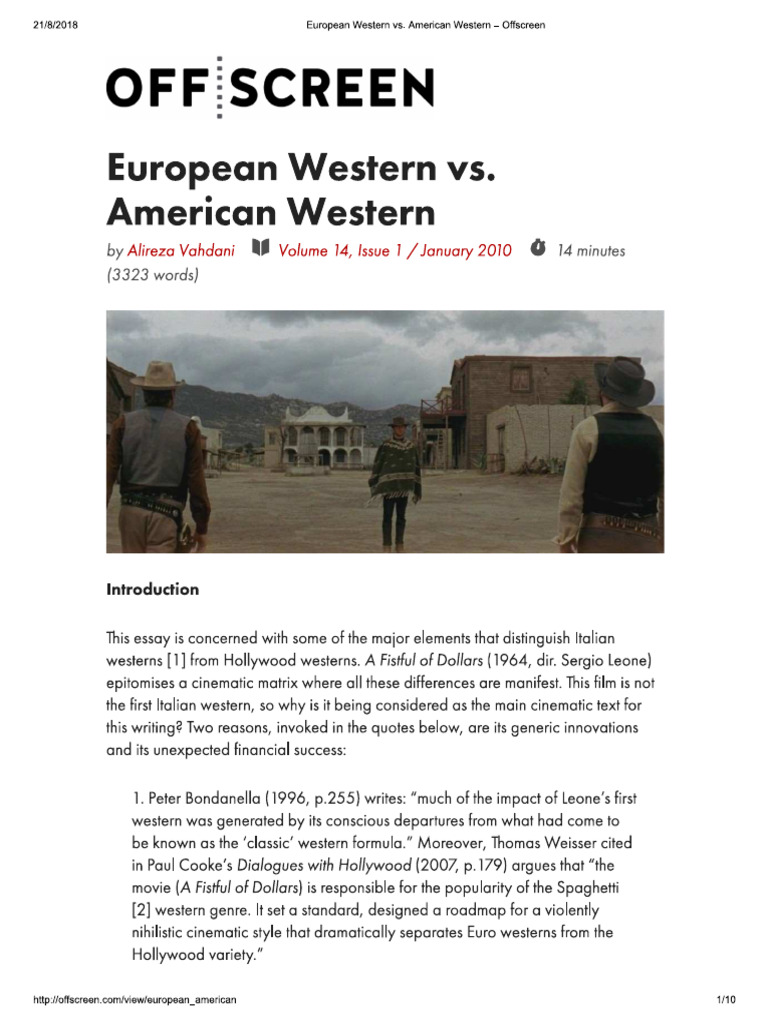 European Western Vs American Western | PDF