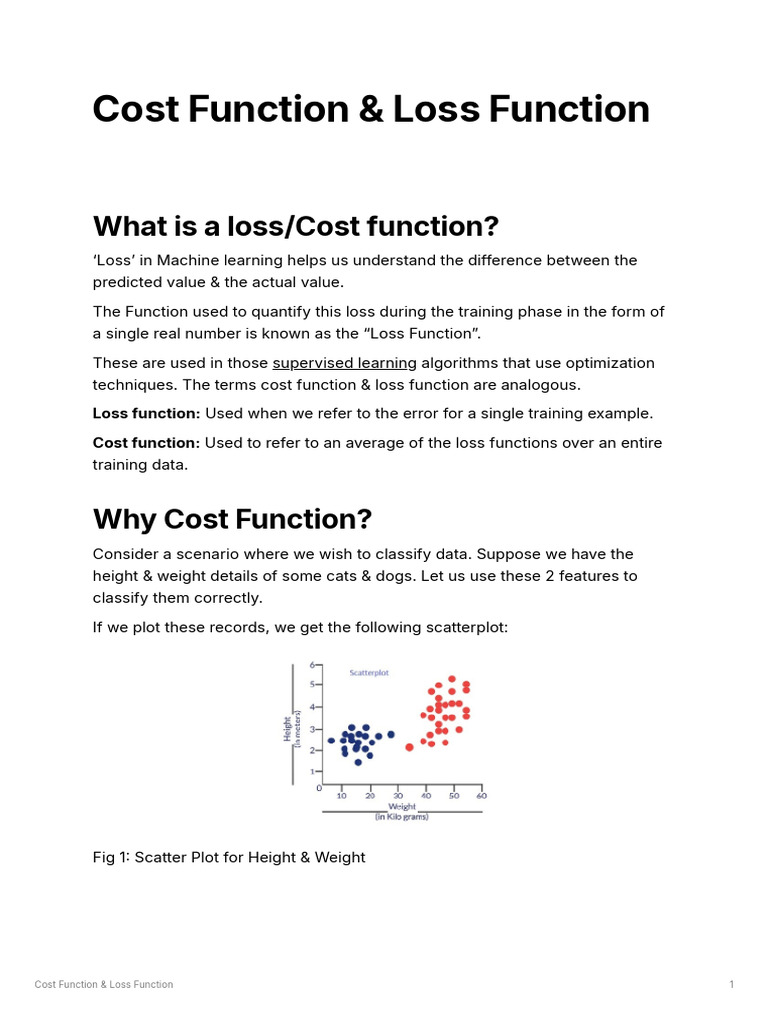 Cost Function Loss Function | PDF | Errors And Residuals | Mean Squared ...