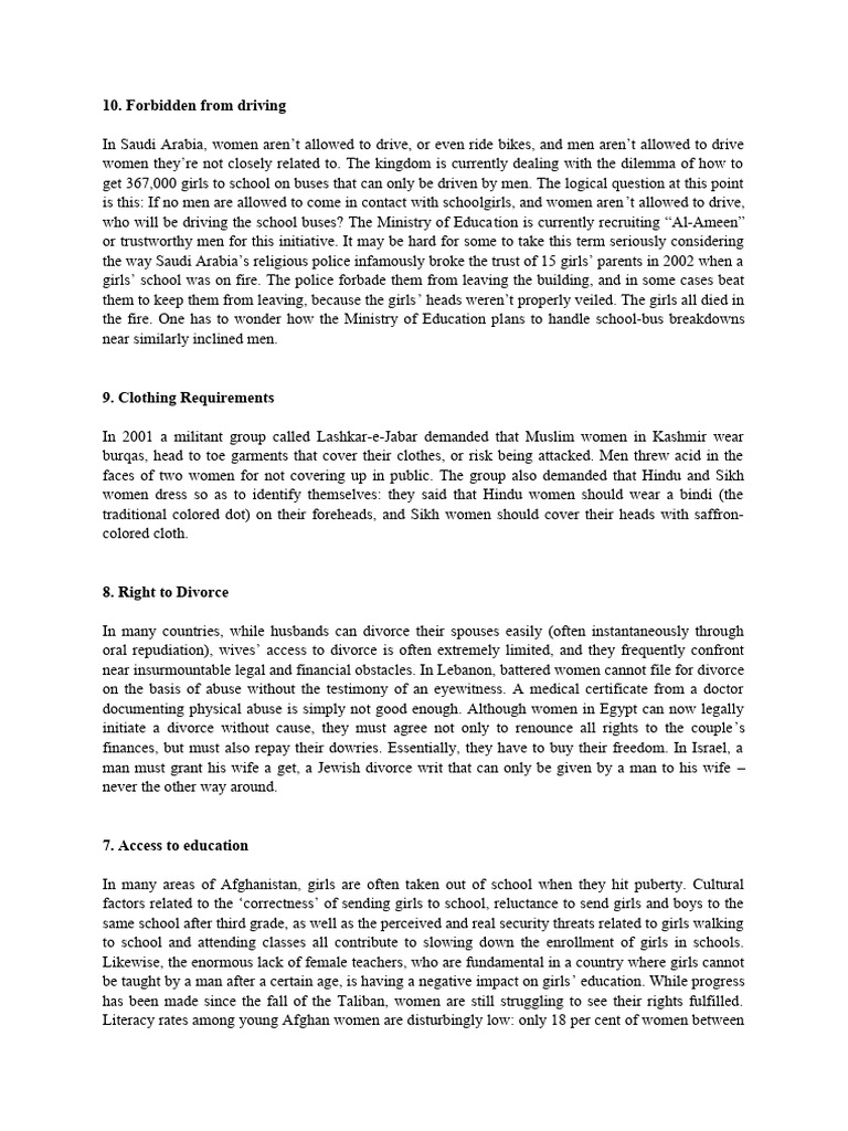 Lesson 7 Gender Inequalities Which Still Exist | PDF | Domestic ...