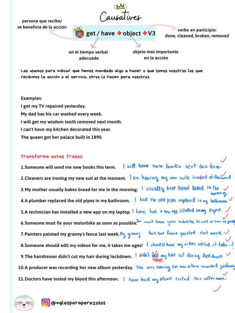 Causatives Exercise | PDF