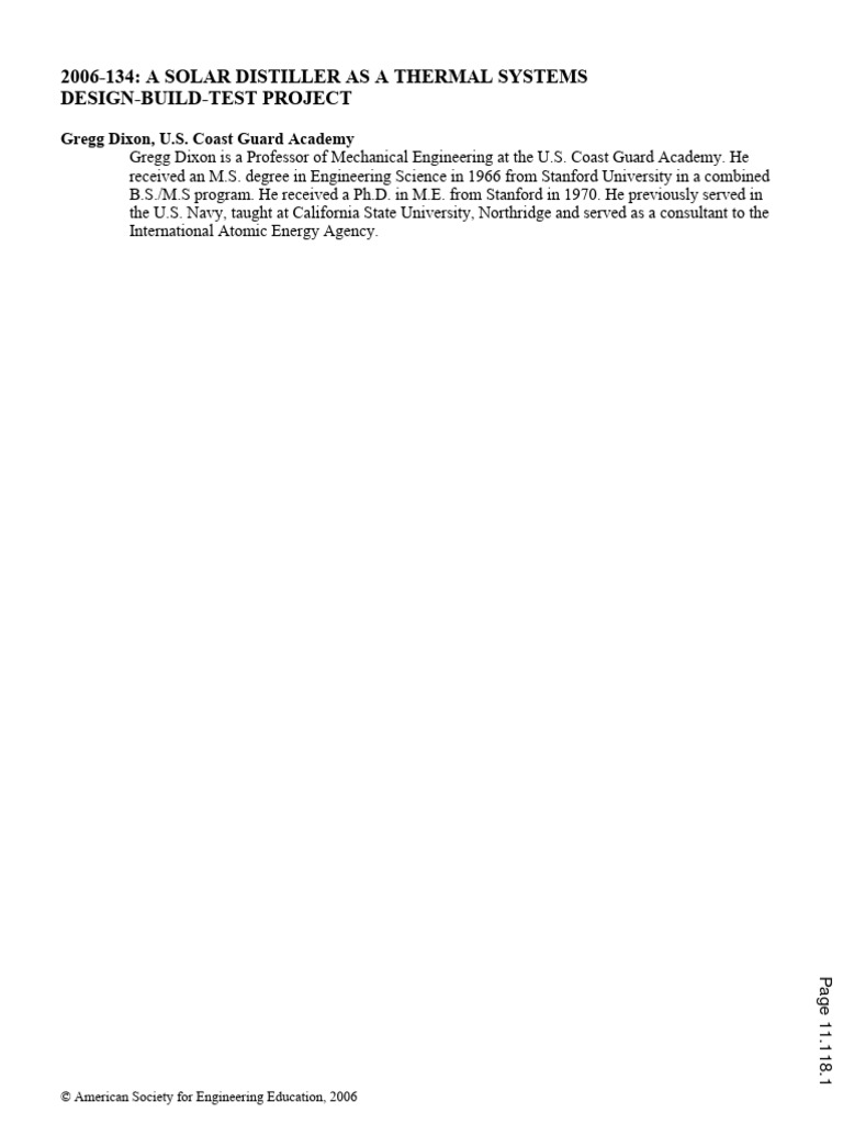 Solar Distillation Project for Engineers | PDF | Heat Transfer ...