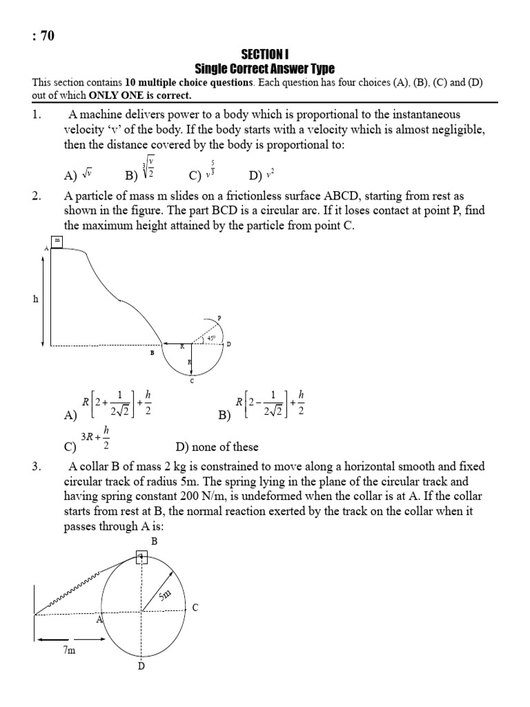 Physics Multiple Choice Questions Guide | PDF | Force | Pendulum