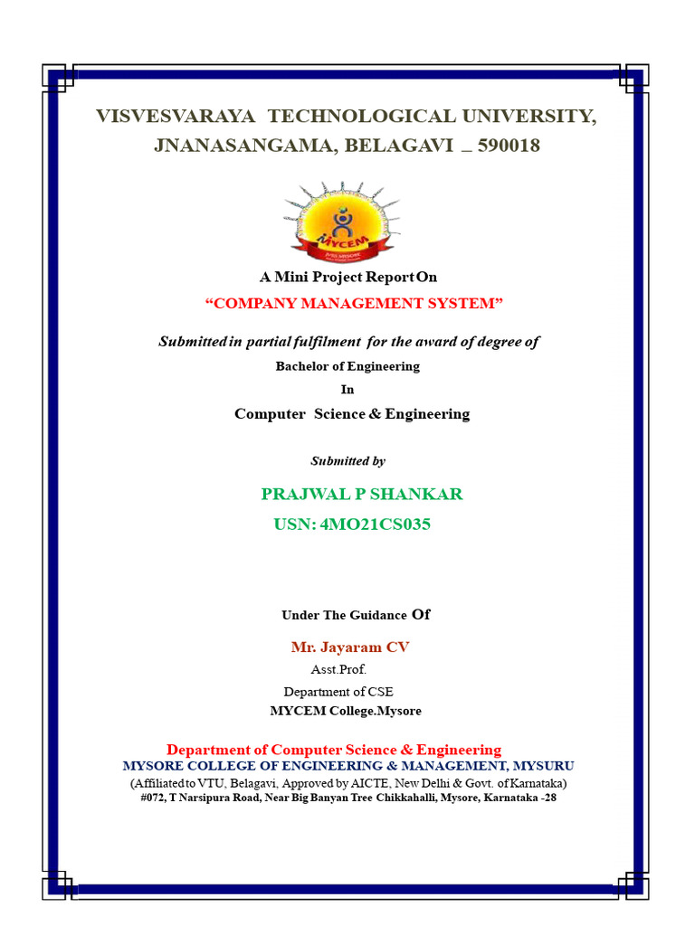 Prajwal DBMS Mini Project 2 | PDF | Databases | Conceptual Model