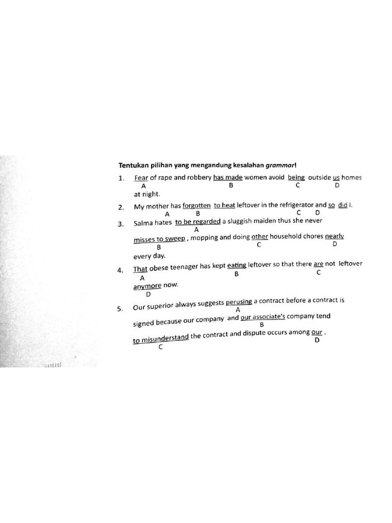 Soal Structure - Error Recognition | PDF