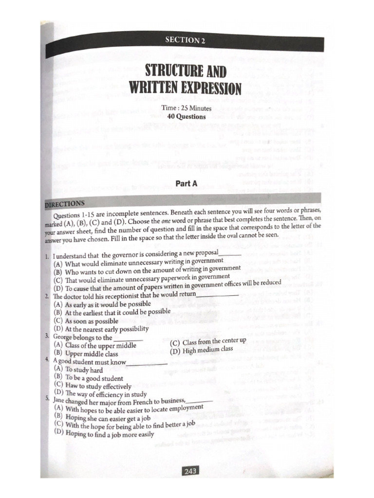 Soal Toefl Structure | PDF