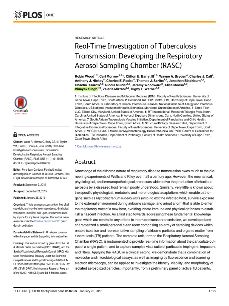 Wood Et Al - Real-Time Investigation of Tuberculosis Transmission Developing The Respiratory ...