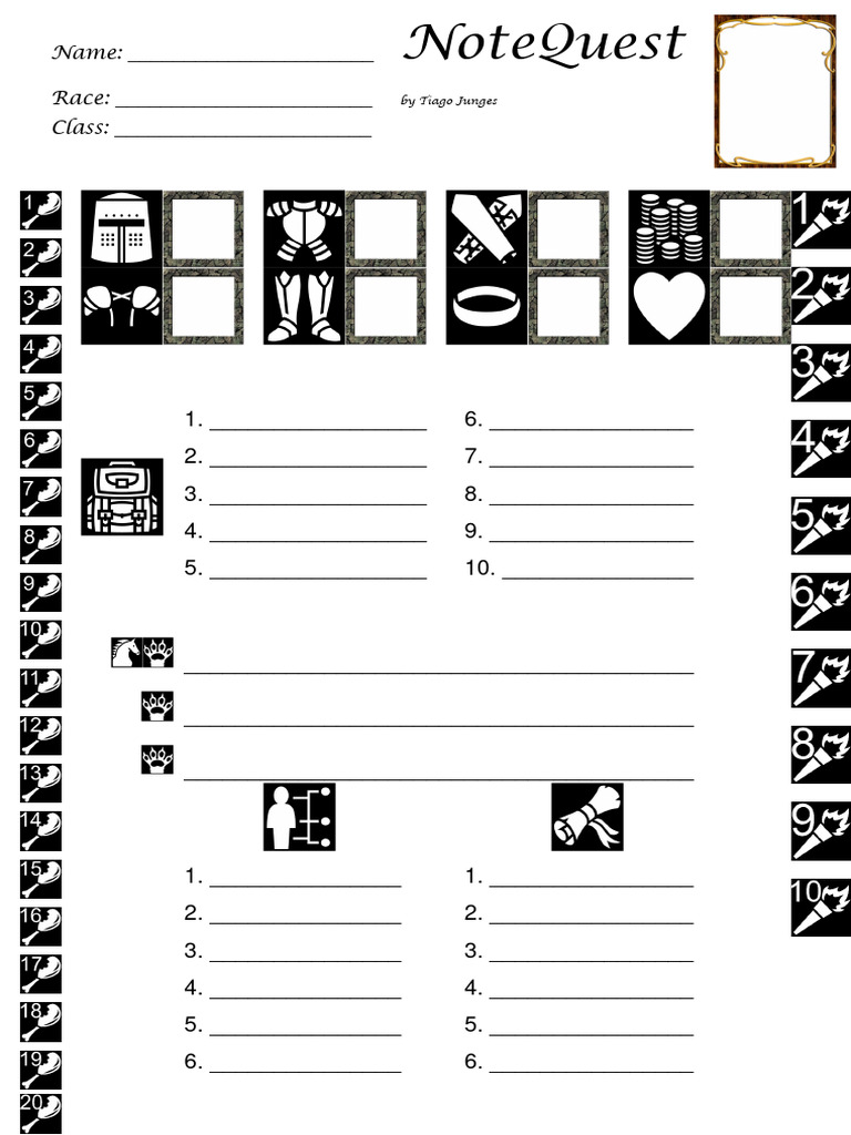 NoteQuest Character Sheet | PDF | Business