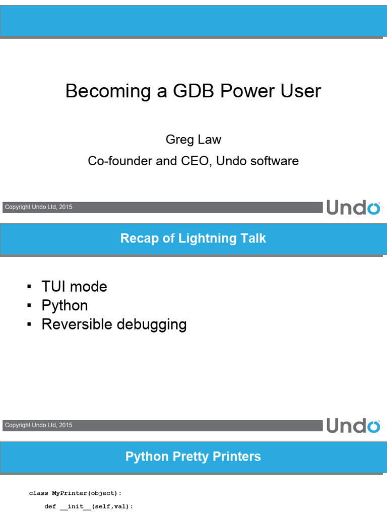 Becoming A GDB Power User - Greg Law - CppCon 2015 | PDF | Software | Computer Programming