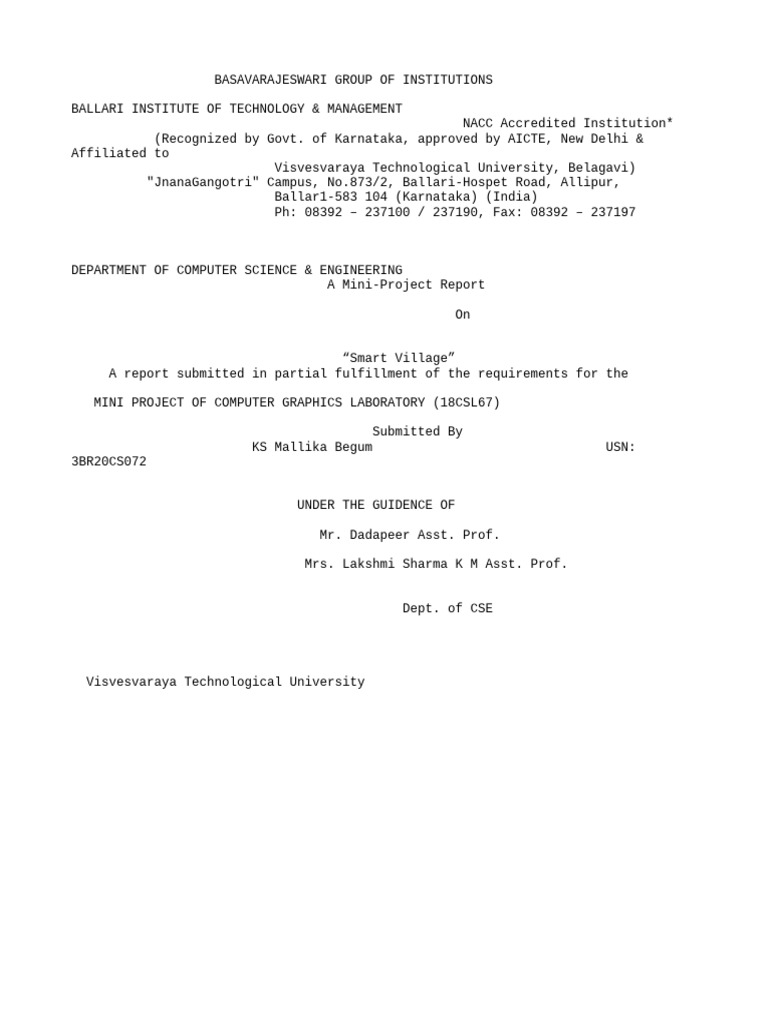 Smart Village Mad Lab Mini Project | PDF | Sustainability | Computer ...