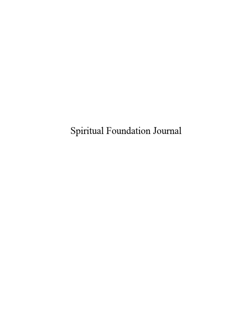 Spiritual Foundation Journal | PDF | Jesus | God