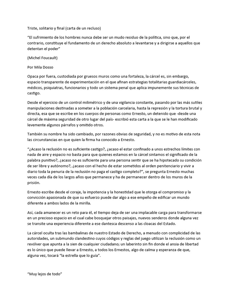 Carta Preso | PDF | Prisión
