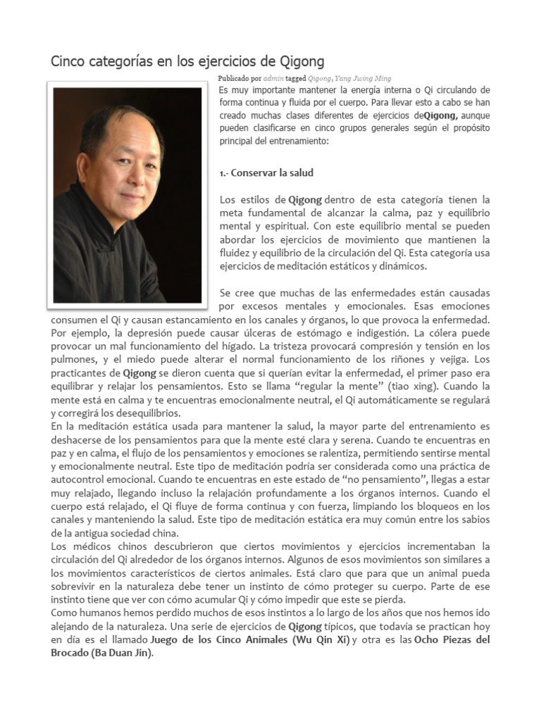 Cinco Categorías QiGong | PDF | Qi | Qigong