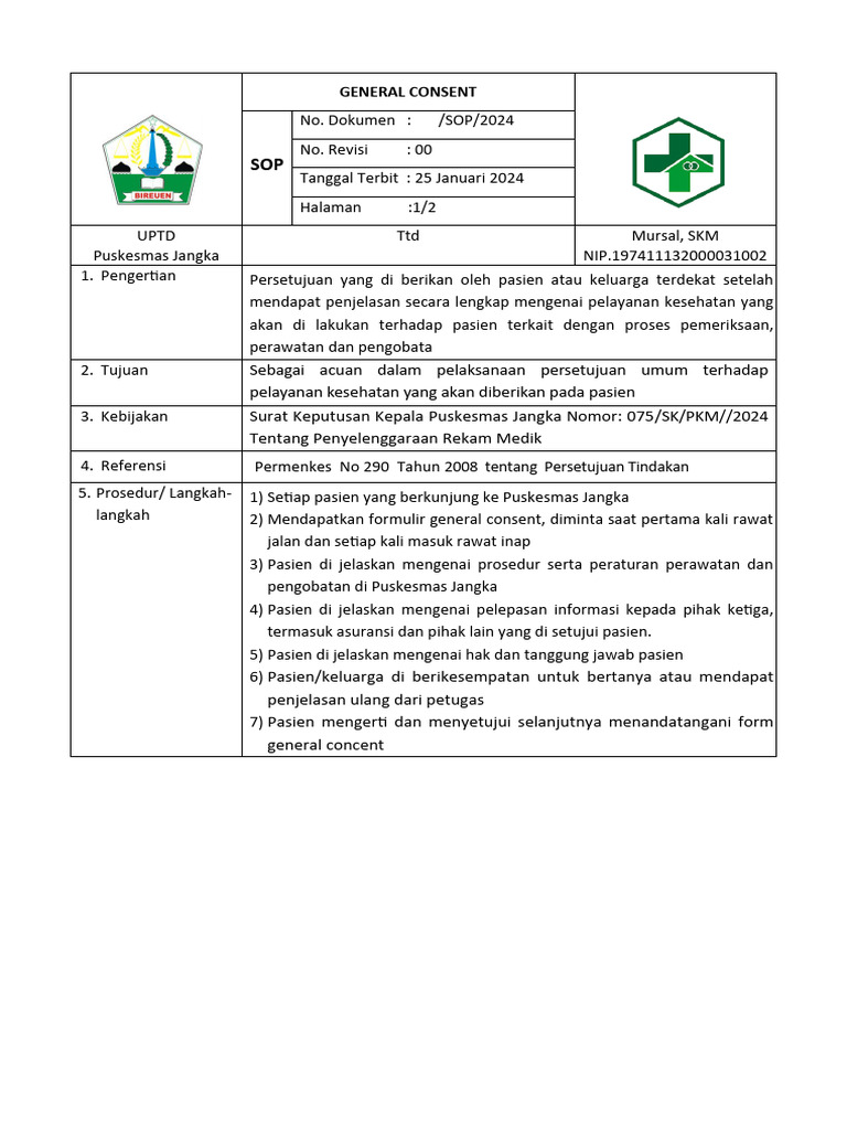Sop General Consent | PDF