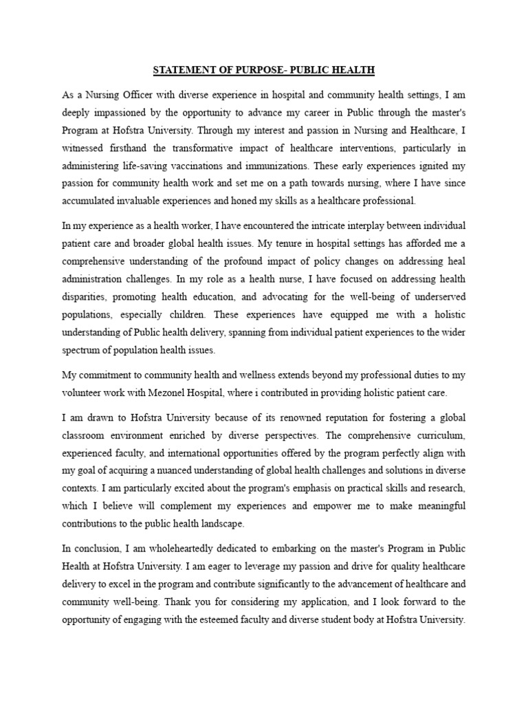 Aspiring Public Health Leader | PDF | Health Care | Nursing