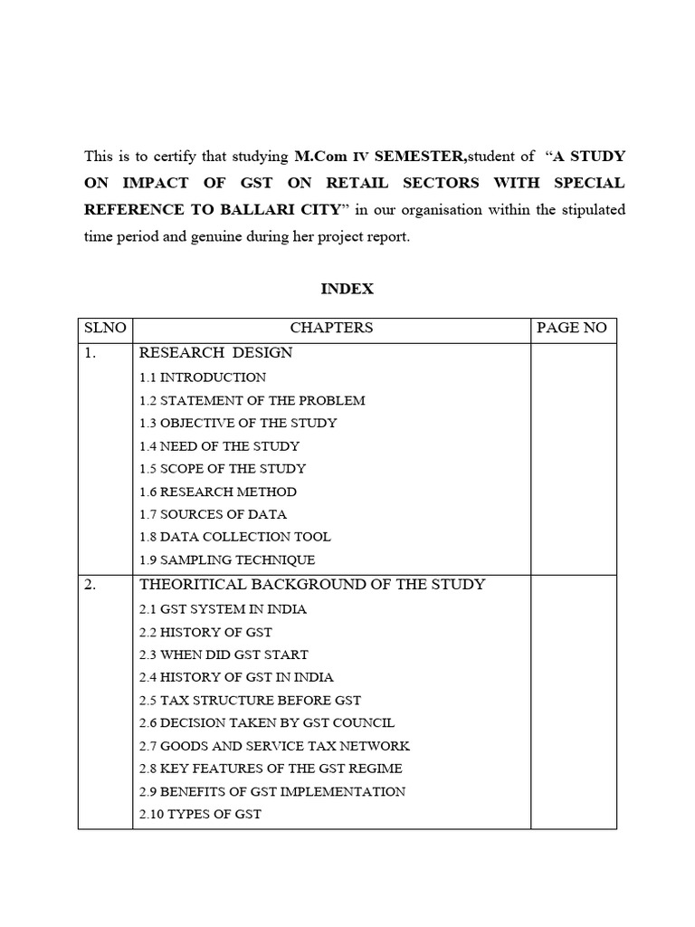 Gst Project | PDF | Taxes | Value Added Tax