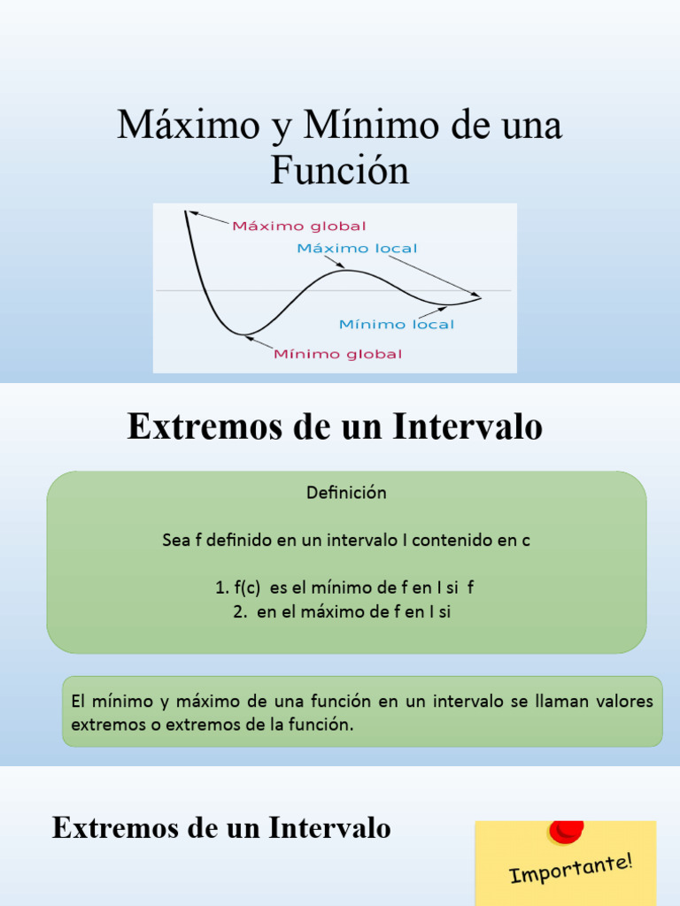 Maximos y Minimos | PDF | Intervalo (Matemáticas) | Función (Matemáticas)