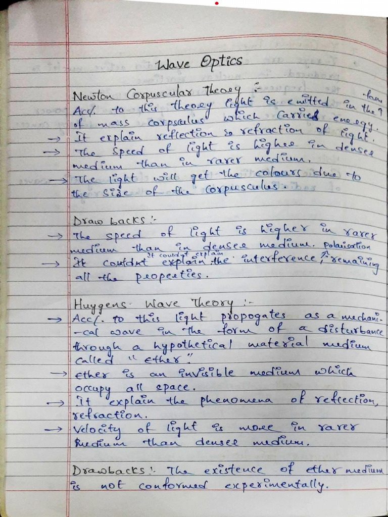 Wave Optics Notes | PDF