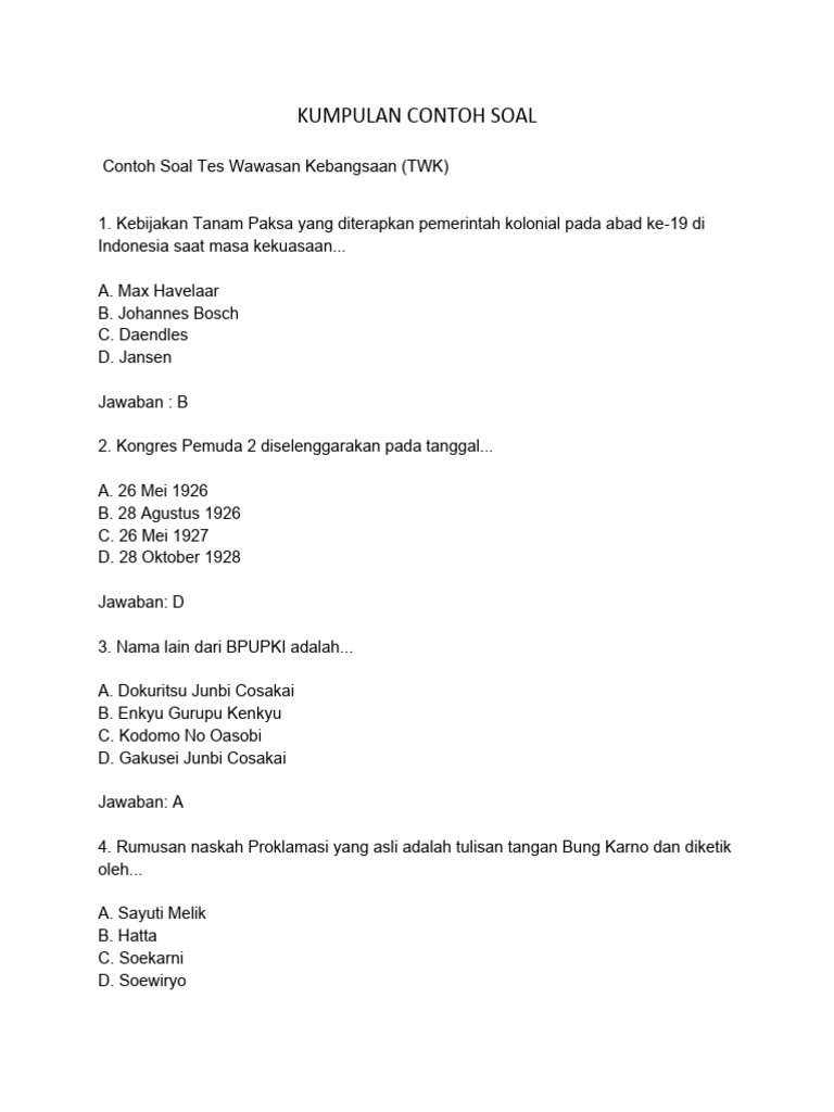 Kumpulan Contoh Soal TKP | PDF