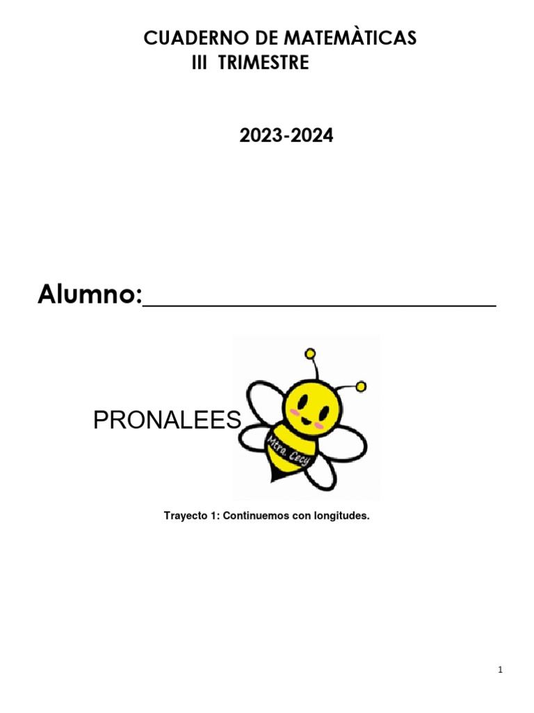 1º Cuadernillo Matematicas Tercer Trimestre 2023-2024 | PDF