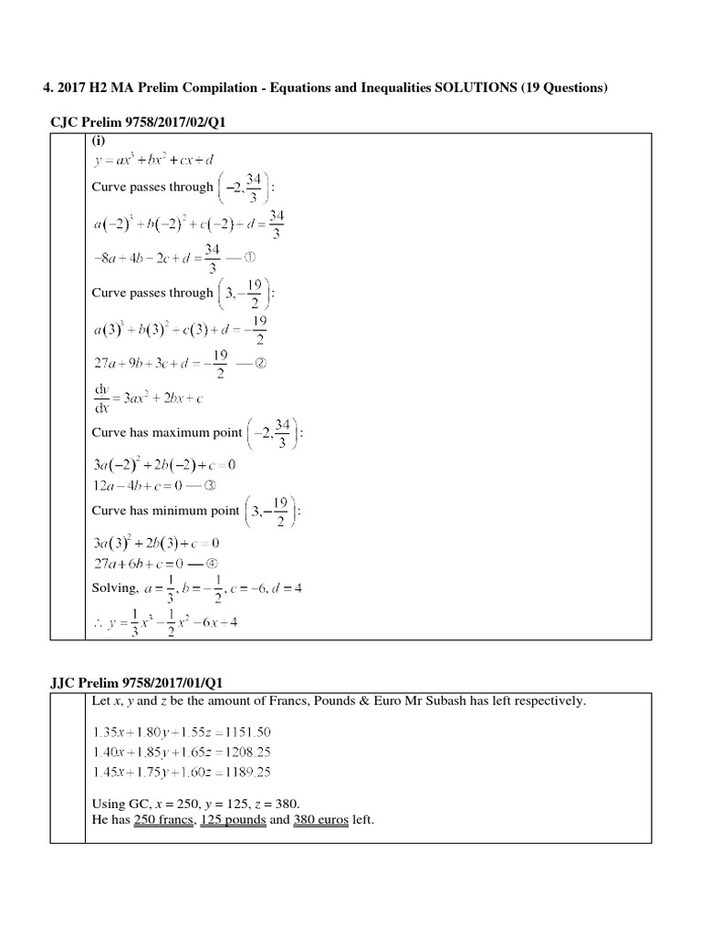 Topical - Equations and Inequalities Solution | PDF | Equations | Mathematical Objects