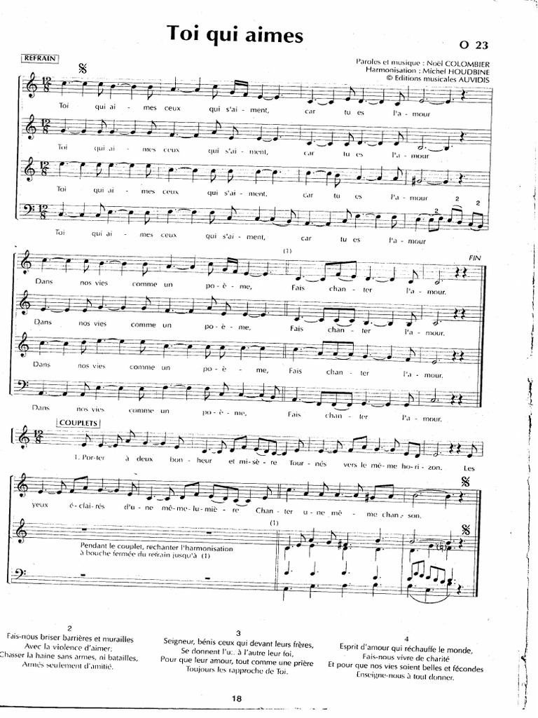 Toi Qui Aimes Ceux Qui S'aiment - Noël Colombier-1 | PDF