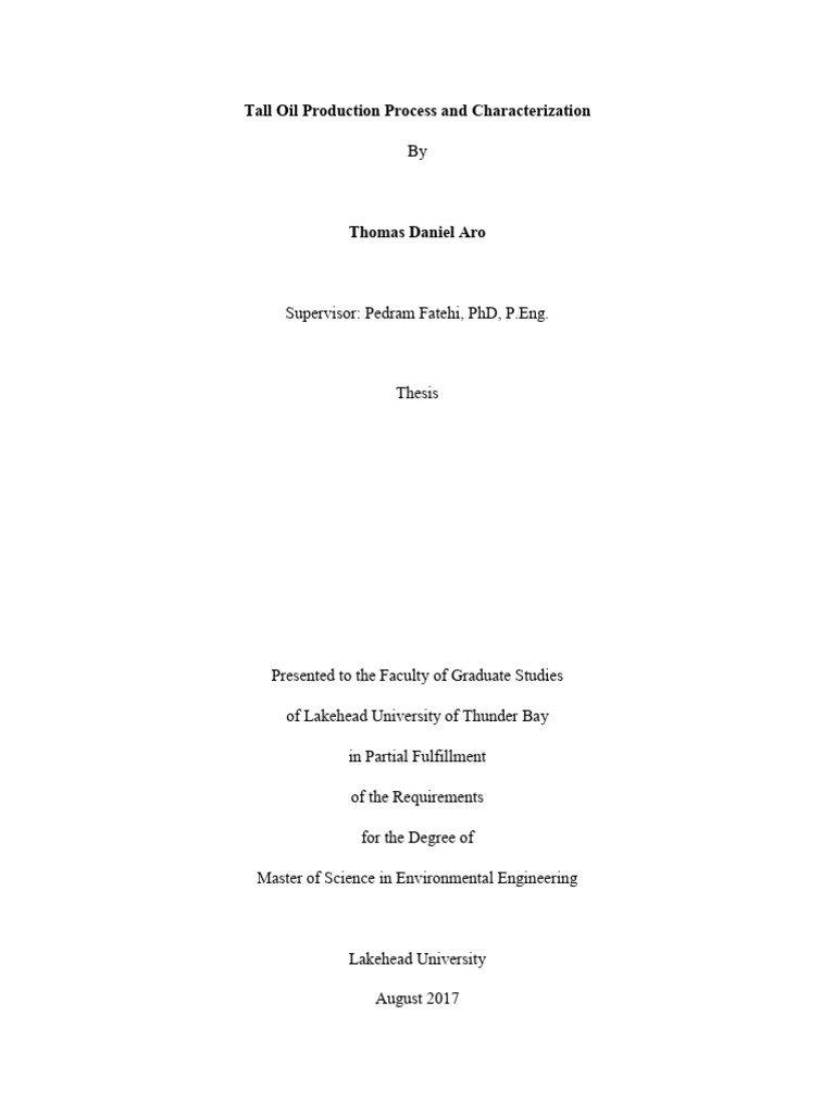 Tall Oil Production and Characterization | PDF | Pulp (Paper) | Biorefinery
