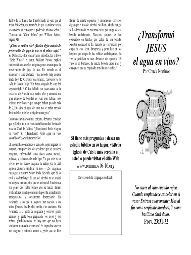 Transformo Jesus El Agua en Vino | PDF | Vino | Uva