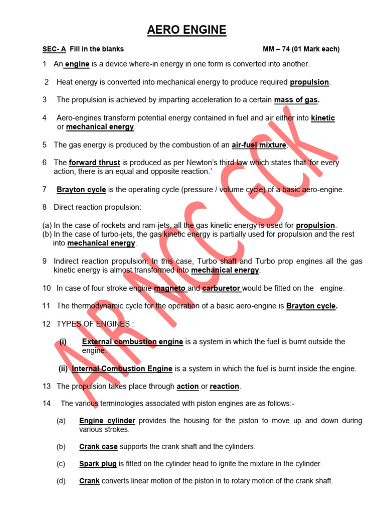 Aero Engine - Airframe Q - A | PDF | Flight Control Surfaces | Internal ...