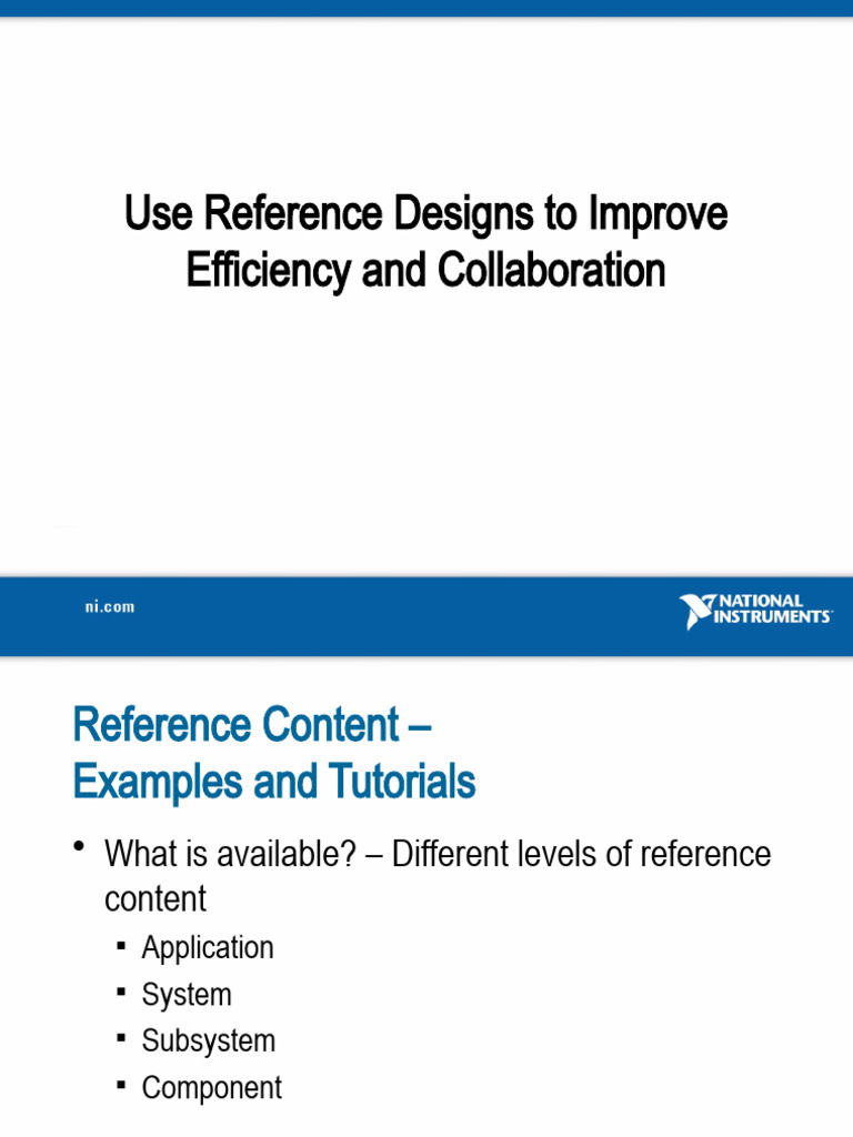 NIWeek 2008 - Use Reference Designs To Improve Efficiency and ...
