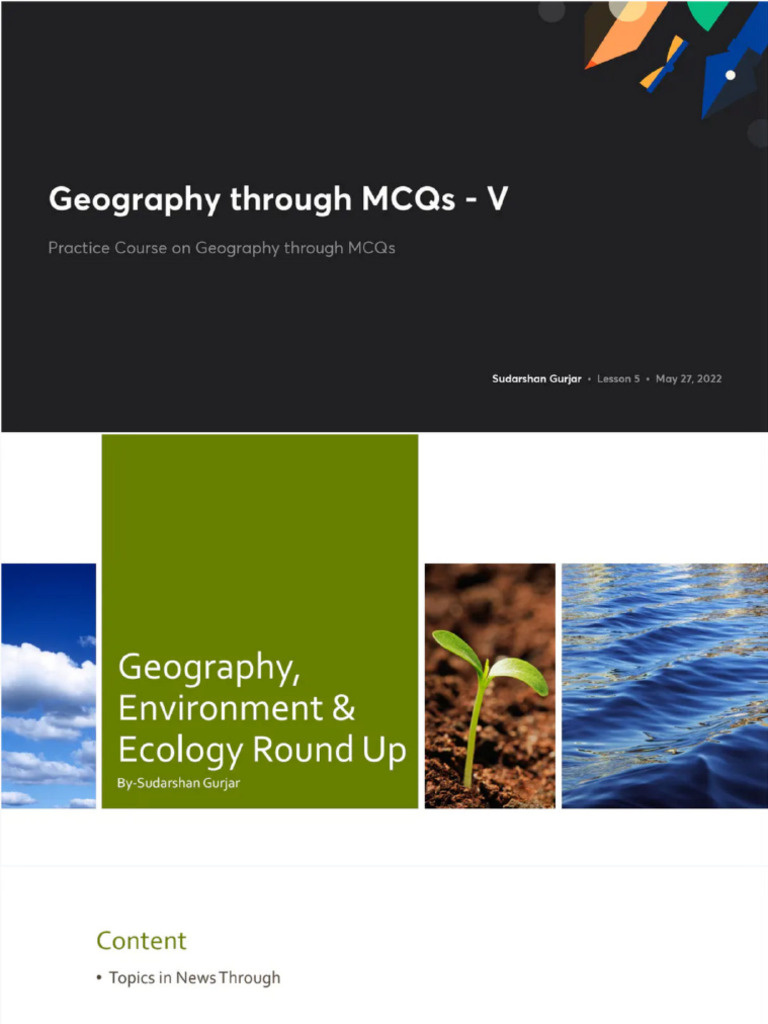 Geography Through MCQs V With Anno | PDF
