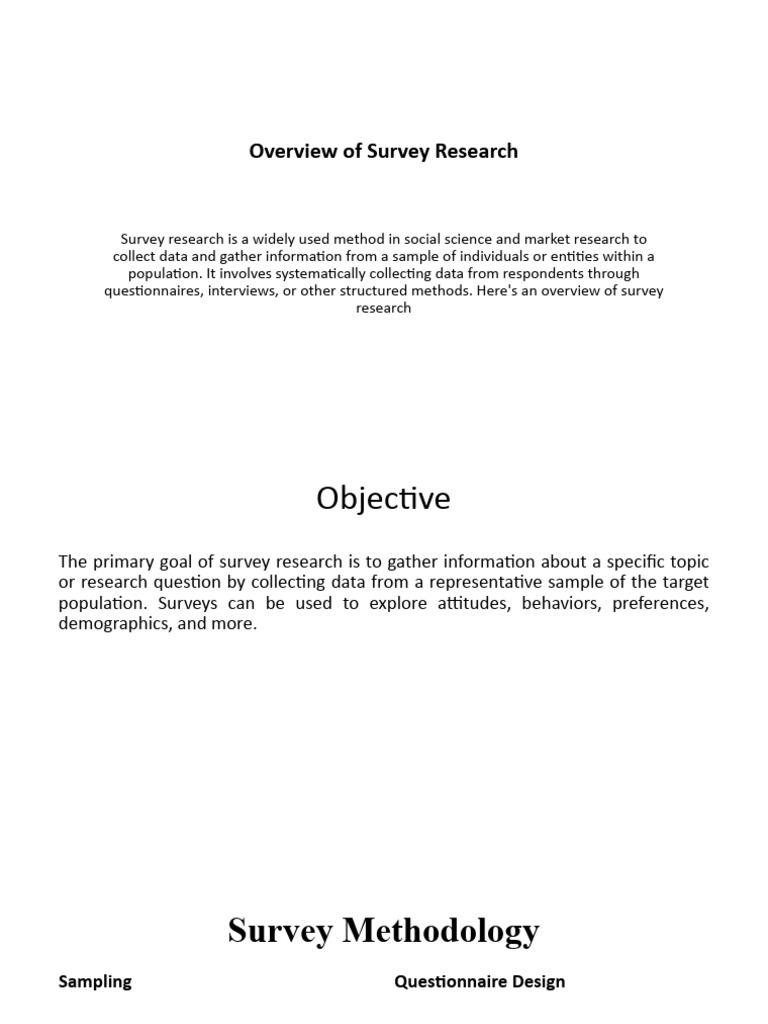 Survey Research Methodology Overview | PDF | Survey Methodology ...
