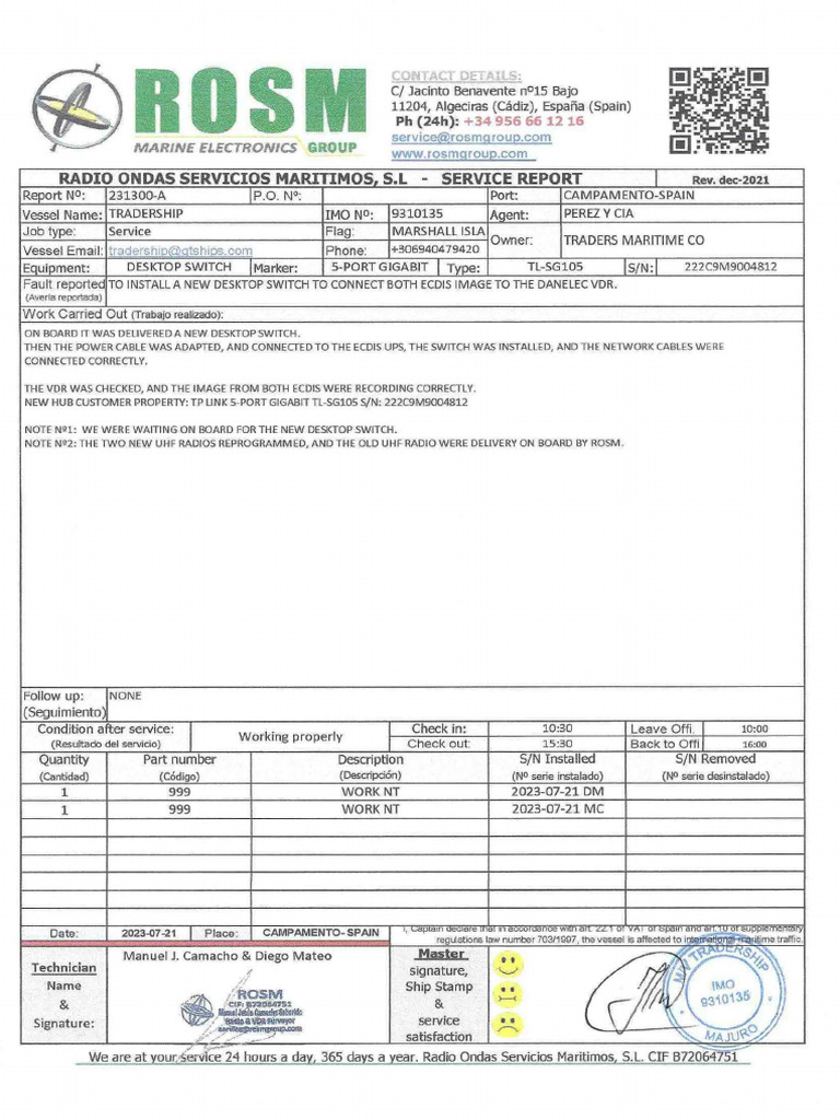 Installation New Desktop Switch (Hub) To Connect Both Ecdis Image To ...