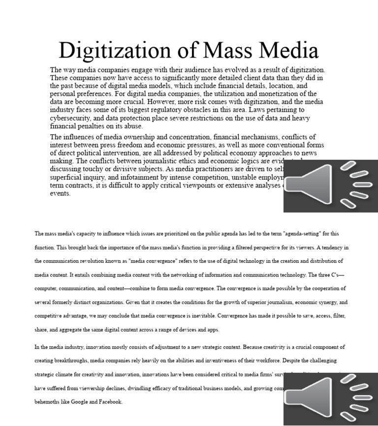 Digitization of Mass Media Presentation (Autosaved) | PDF | Media ...