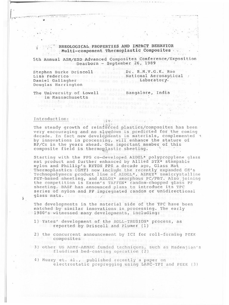 Rheological Properties and Impact Behavior | PDF | Composite Material ...