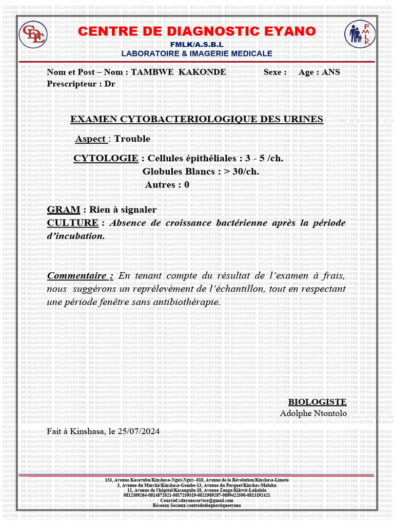 Tambwe Kakonde Ecbu | PDF