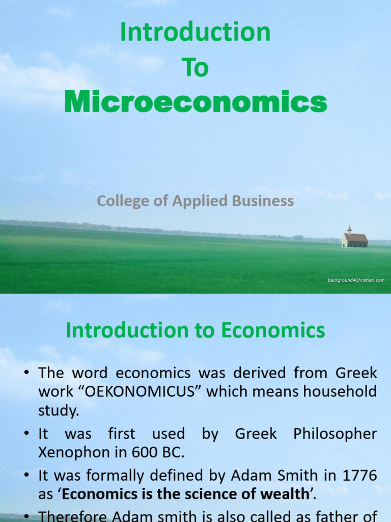 Micro - CH 1 Introduction | PDF | Microeconomics | Economics