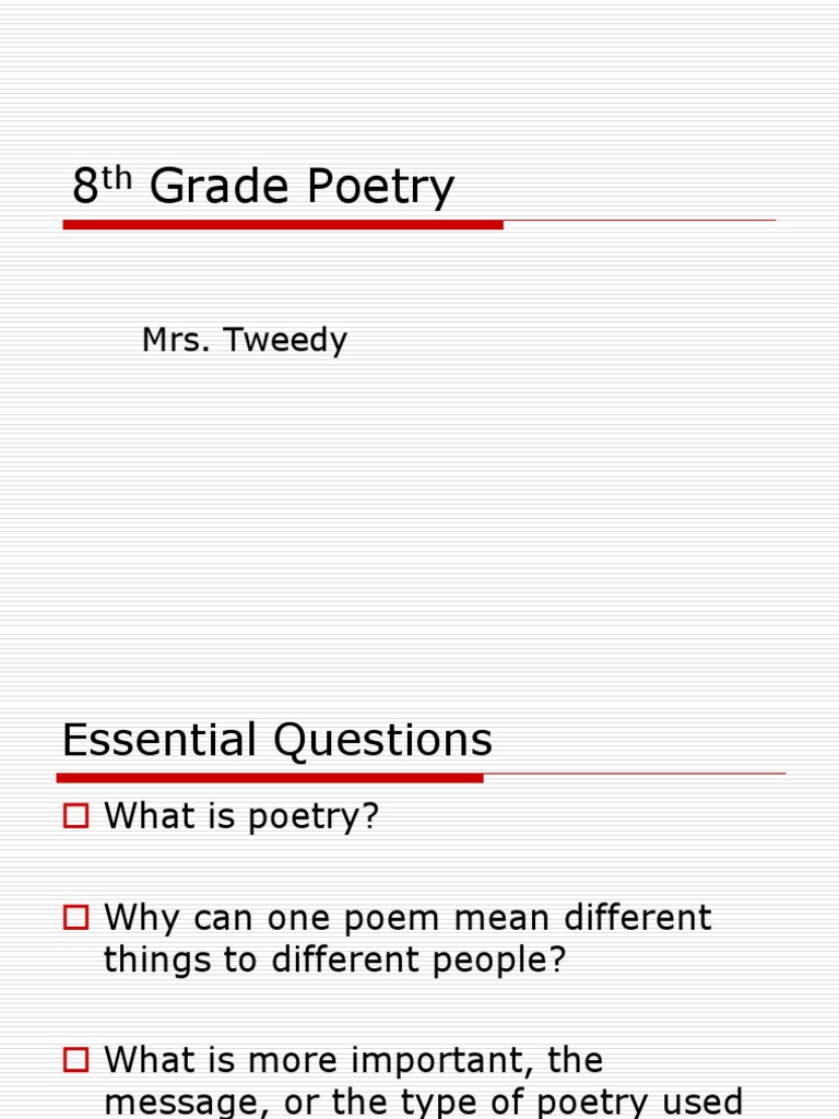 8th Grade Poetry | Rhyme | Poetry