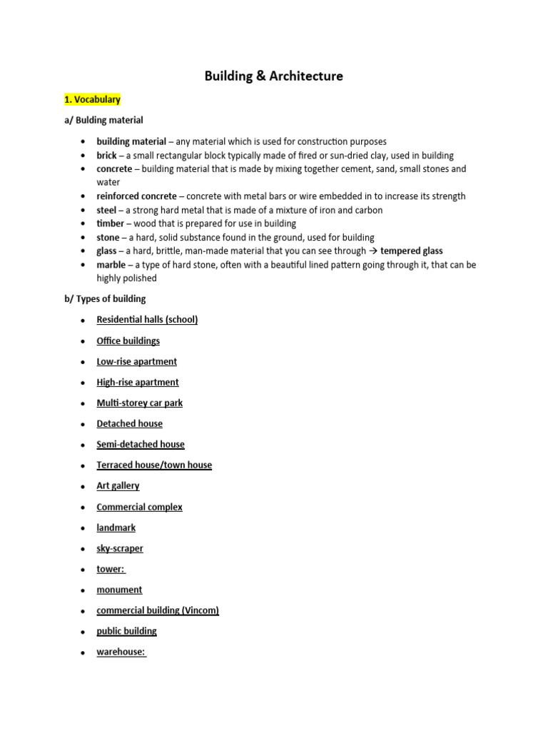 Topic Vocab and Phrases Building and Architecture | PDF | Building ...