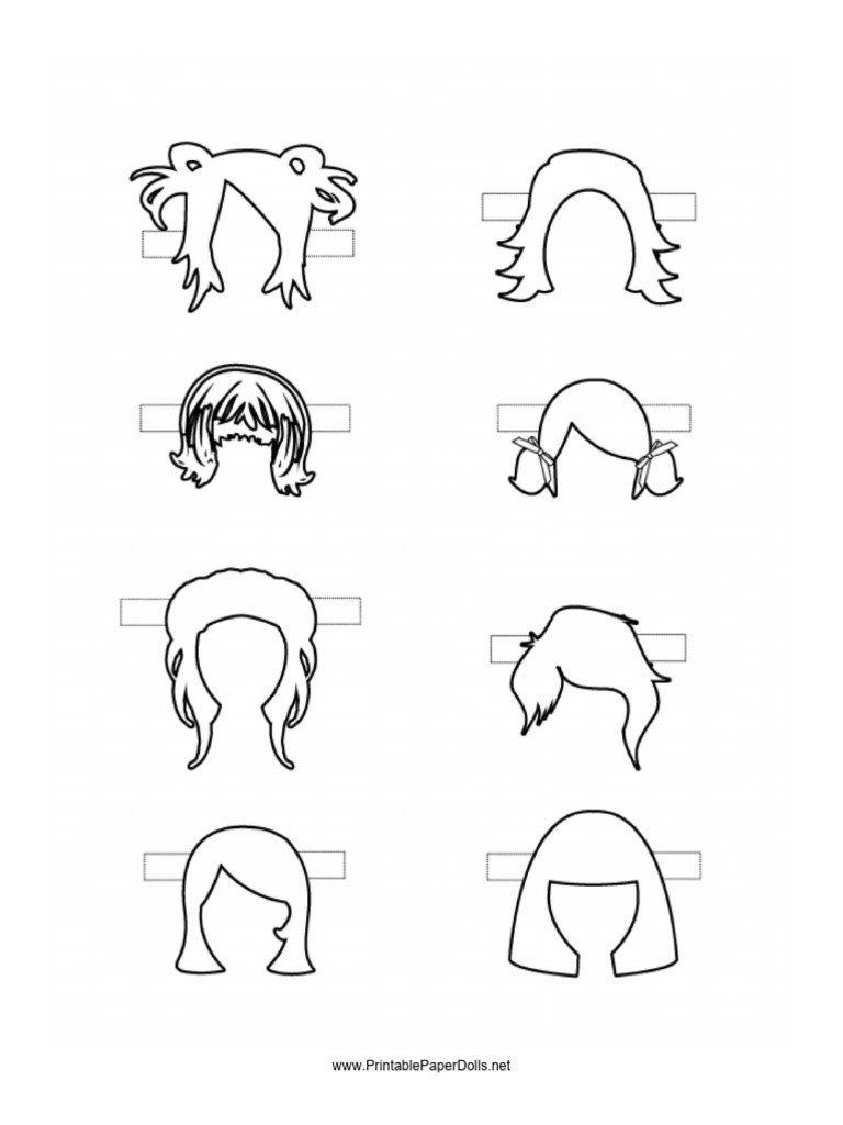 Paper Doll Hair Styles To Color | PDF