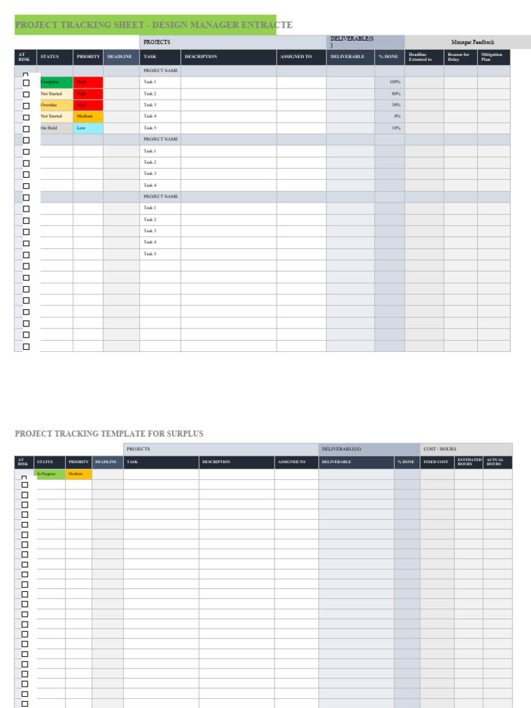 IC Project Tracking Template 8640 V1 | PDF