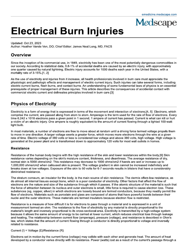 Electrosurgery Burn Injuries | PDF